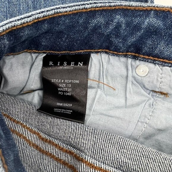 risen | Jeans | New Risen Hw Distressed Straight Leg Stretchy Jean 3w Raw Hem Ankle Like Jb ...